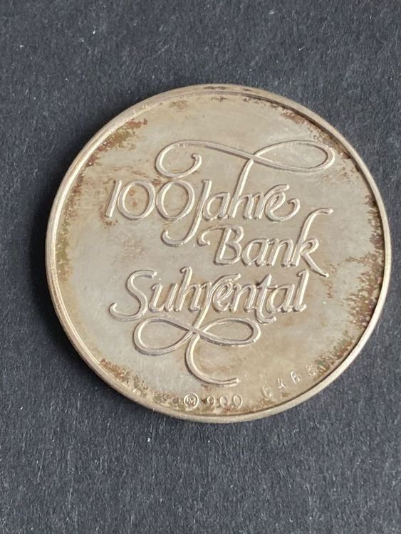 Silber-Medaille 900, SUHREN-TALER, 100 JAHRE BANK SUHRENTAL (Gebraucht ...