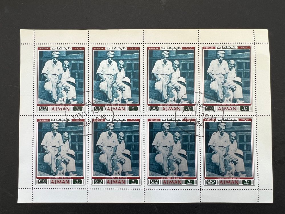 Ajman 1971 Albert Schweitzer Kleinbogen gest. (D918) (Gebraucht) in ...