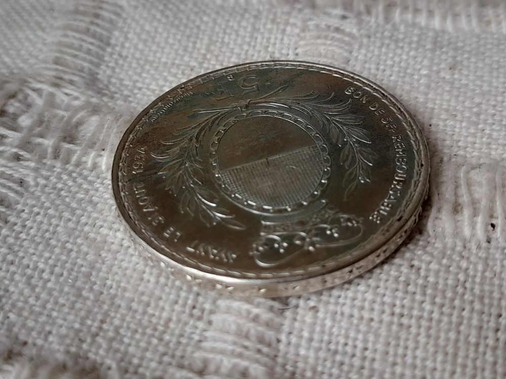 Medaille 5 Fr " Tir Federal Fribourg " Dominus Providebit | Kaufen auf ...