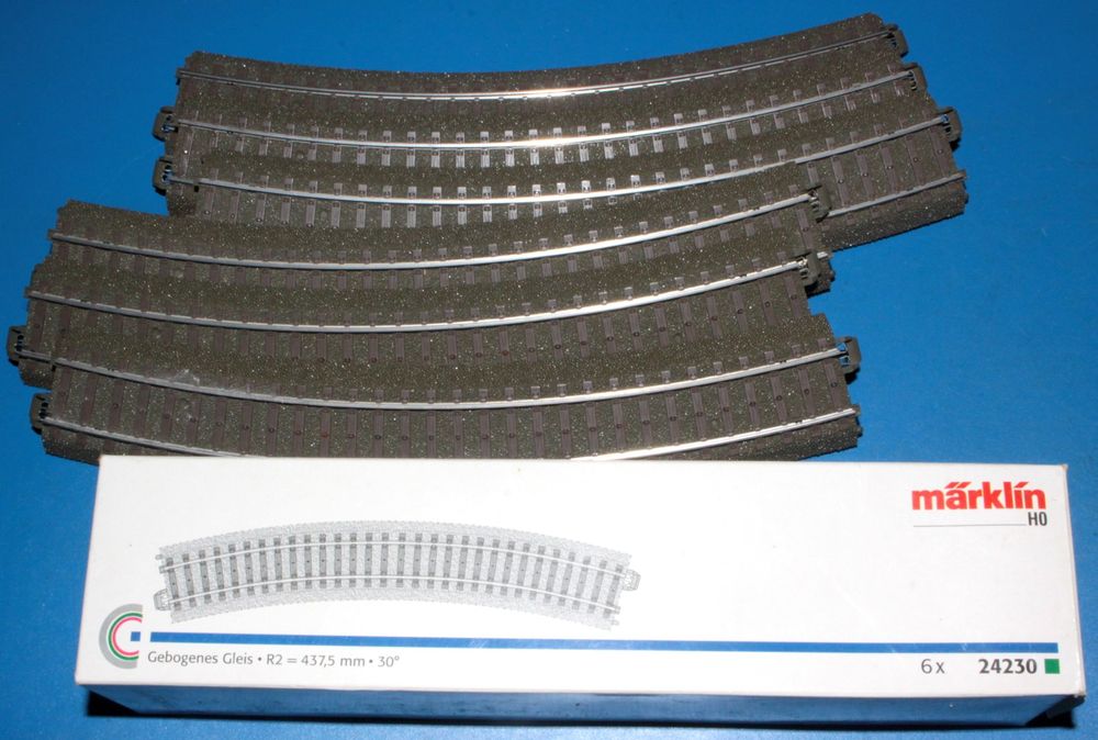 6x MÄRKLIN H0 / C-Gleis / Gebogenes Gleis R2 / 24230 mit OVP | Kaufen auf Ricardo