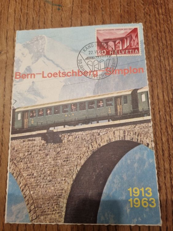 1963 Maximumkarte 50 Jahre Lötschbergbahn (Gebraucht) in Arni AG für CHF 10 – mit Lieferung auf ...