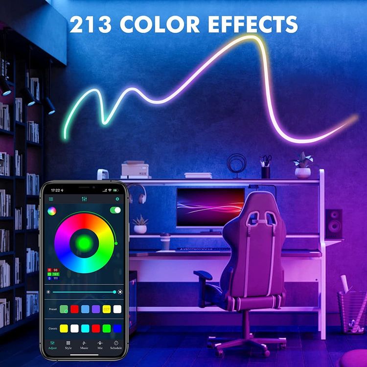 RGB LED Strip Neon Streifen 3m App Timer Music Sync IP65 | Kaufen auf Ricardo