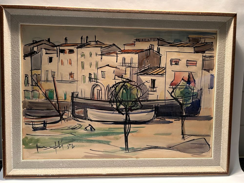 Aquarell Hafen von Walter Mafli 1956 (Gebraucht) in rotkreuz für CHF 750 – mit Lieferung auf ...