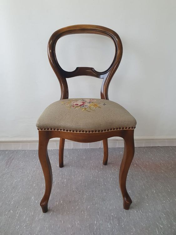 Antik Stuhl Louis Philippe Stil mit Goblin Polster L 1068 (Gebraucht ...