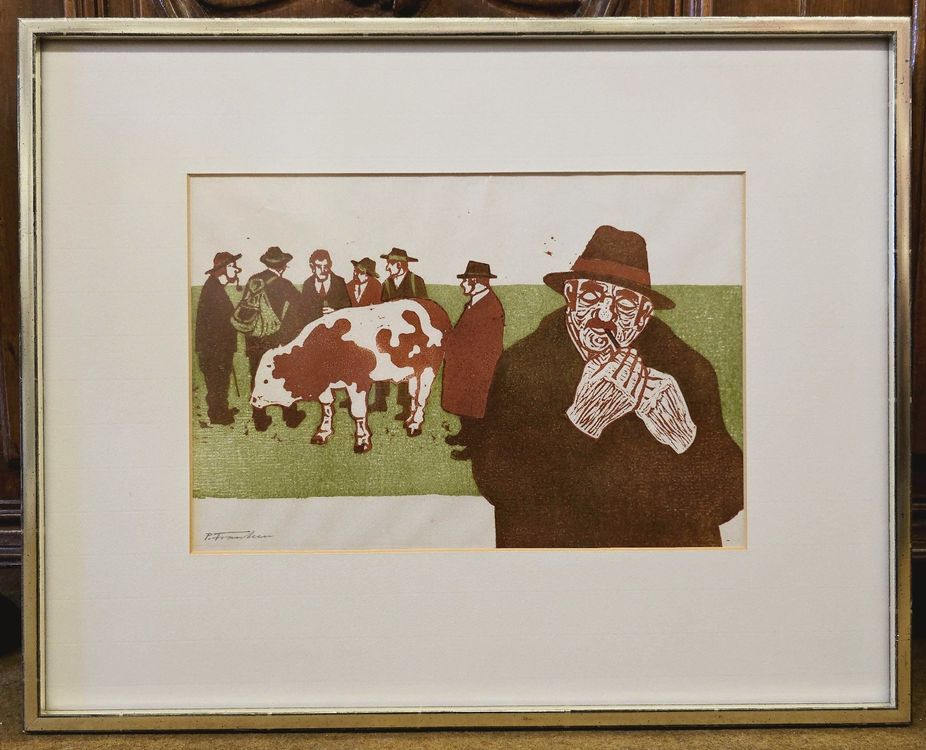 Paul FRANKEN (1921-2003) – Auf dem Viehmarkt, Holzschnitt | Comprare su ...