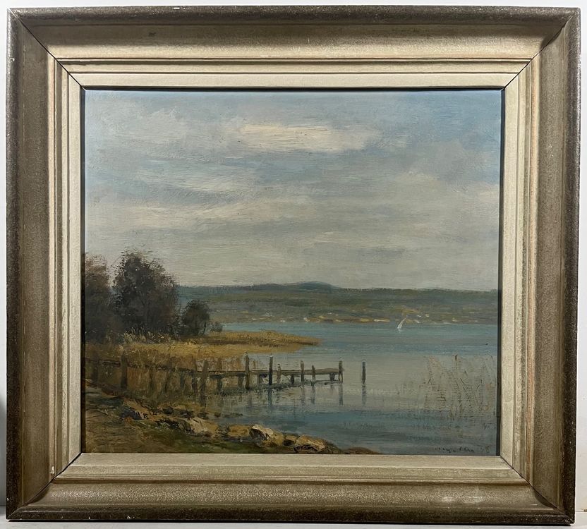 Max Keller 1916-1982) Grosse Seelandschaft Gemälde | Kaufen auf Ricardo