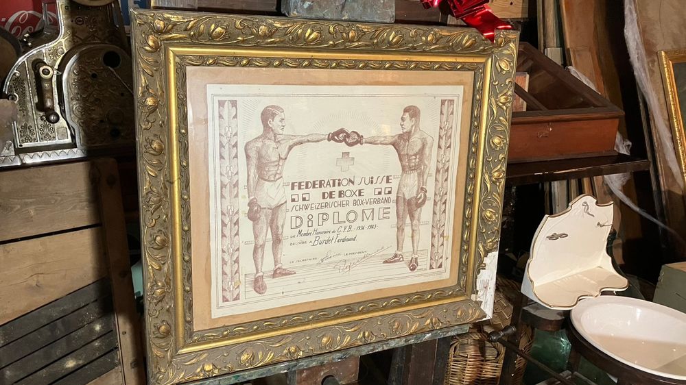 yverdon Boxe Gravure Gravur Diplôme Box Diplom 1930-40 (Gebraucht) in ...