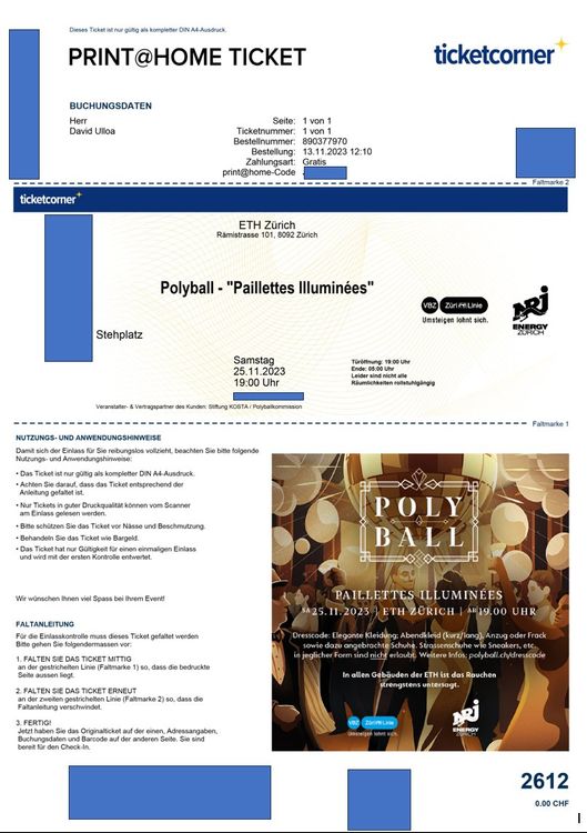 Polyball ticket, normal ohne legi | Kaufen auf Ricardo