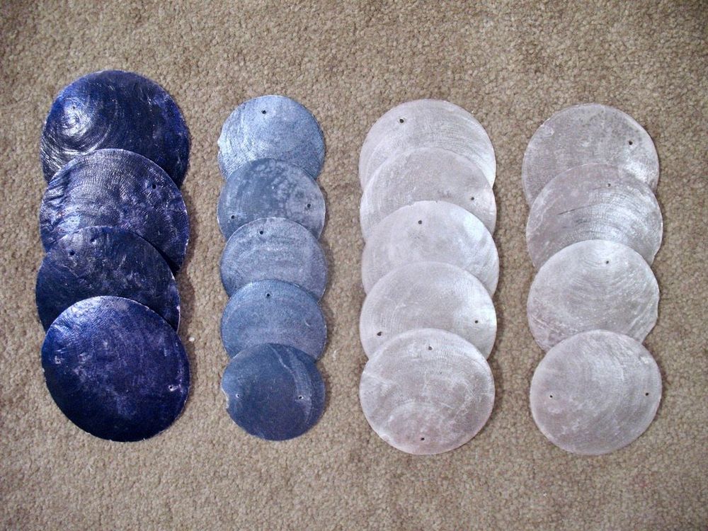 Perlmutt Muschel Scheiben Platten rund hauchdünn (Neu (gemäss ...