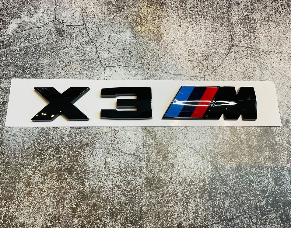 BMW X3M Emblem Logo Schriftzug NEU in Schwarz glänzend (Neu und ...