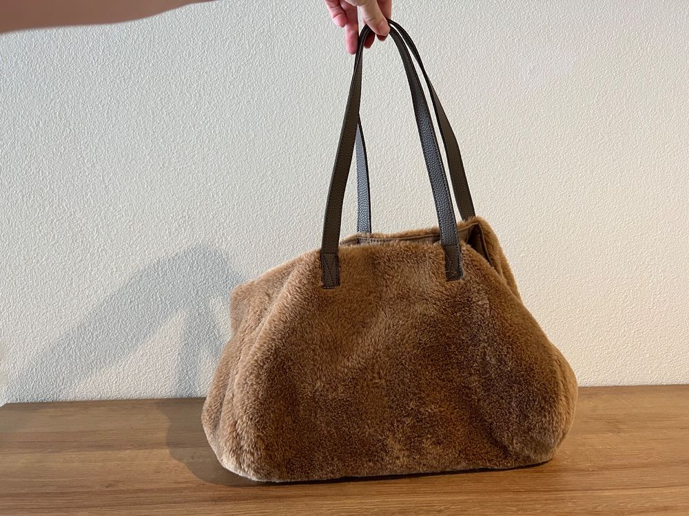 the moshi Tasche Handtasche Chaddi Braun Fell Plüsch Tasche (Gebraucht ...
