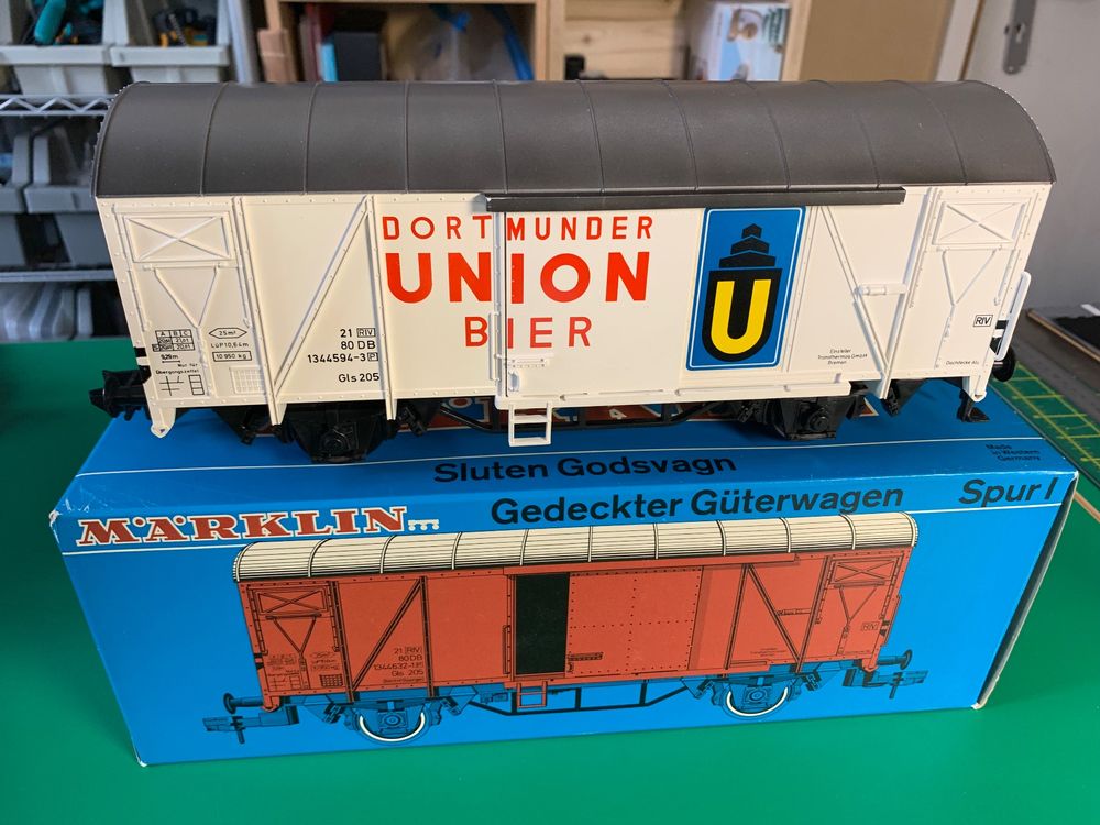 MARKLIN 5861 écartement 1 Wagon marchandises "UNION BIER" DB | Kaufen auf Ricardo