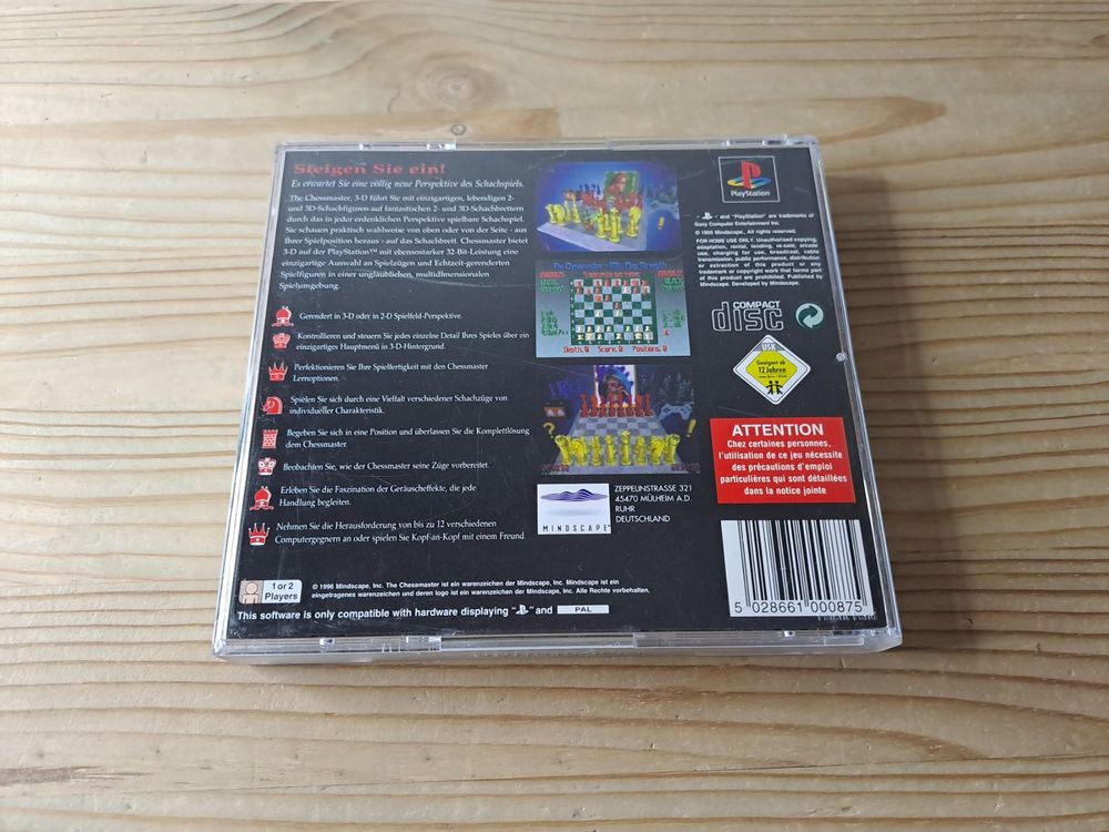 The Chessmaster 3-D / 3D / Schach Chess Master PS1 (Gebraucht) in ...
