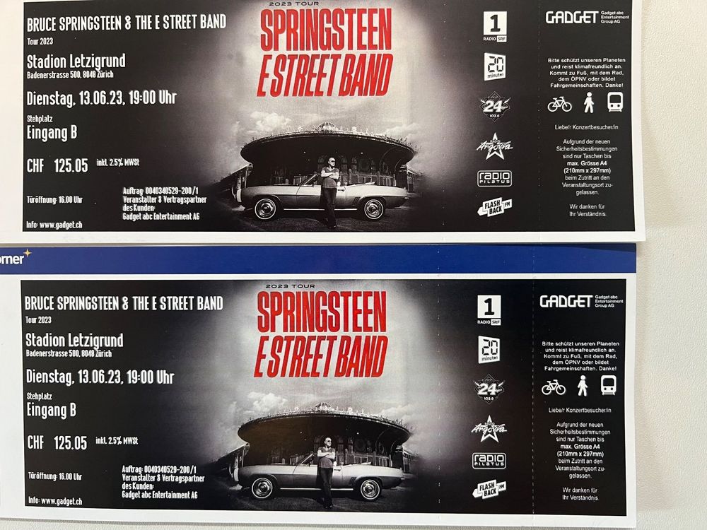2xStehplatz Bruce Springsteen Konzert 13.06.2023 ab CHF 1.00 (Neu und ...