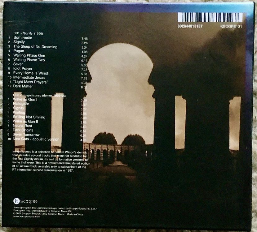 Porcupine Tree - Signify + Insignificance 1996 2CD (Gebraucht) in Forch ...