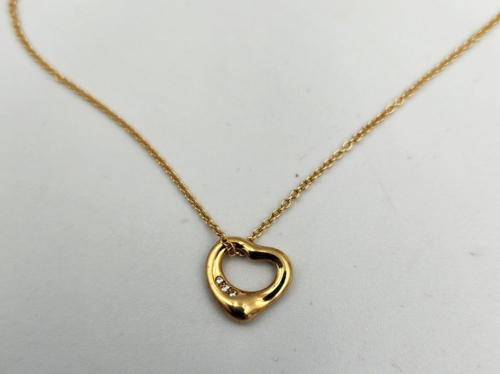 18 Karat Gold Tiffany &Co.Kette Diamanten Anhänger NP1400 (Gebraucht ...