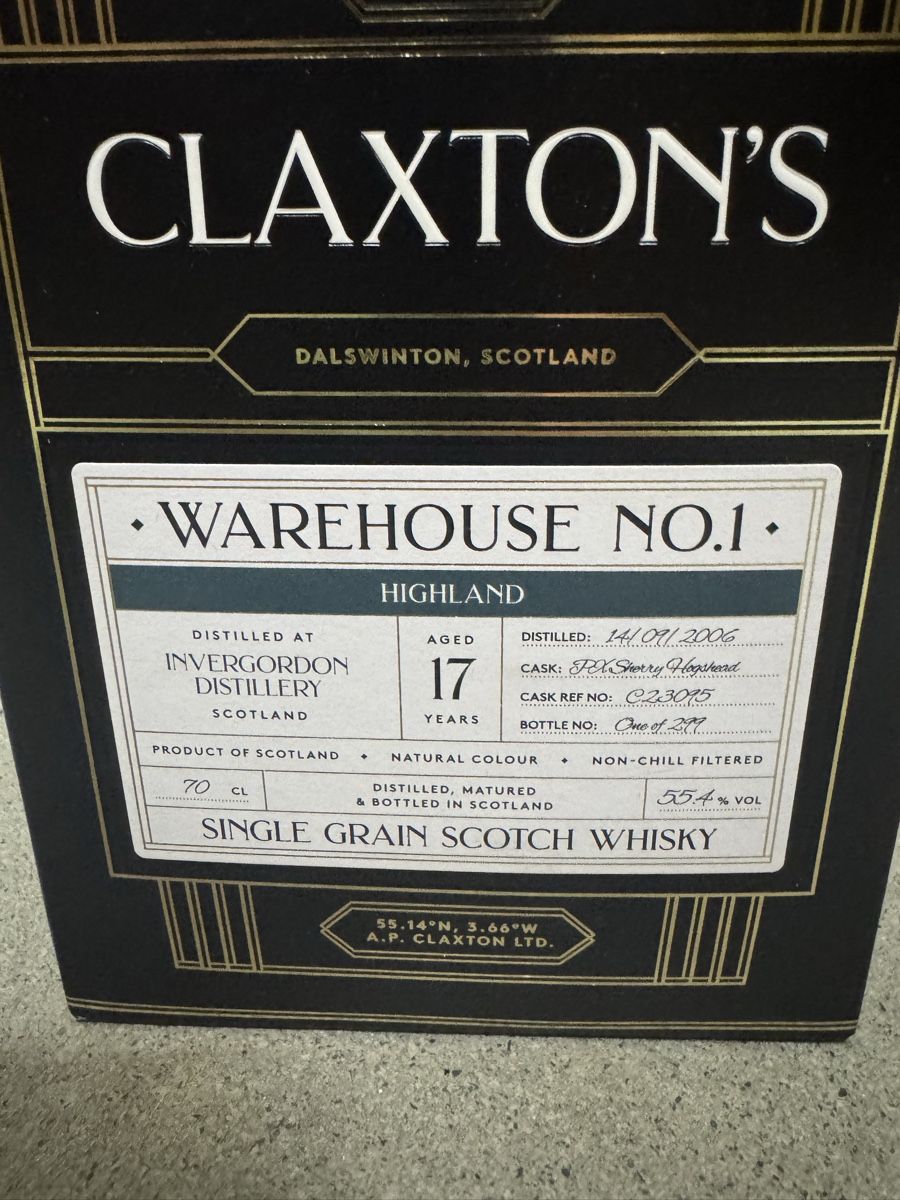 Claxton's Warehouse No.1 Single Grain Scotch Whisky, 17Jahre (Neu und ...
