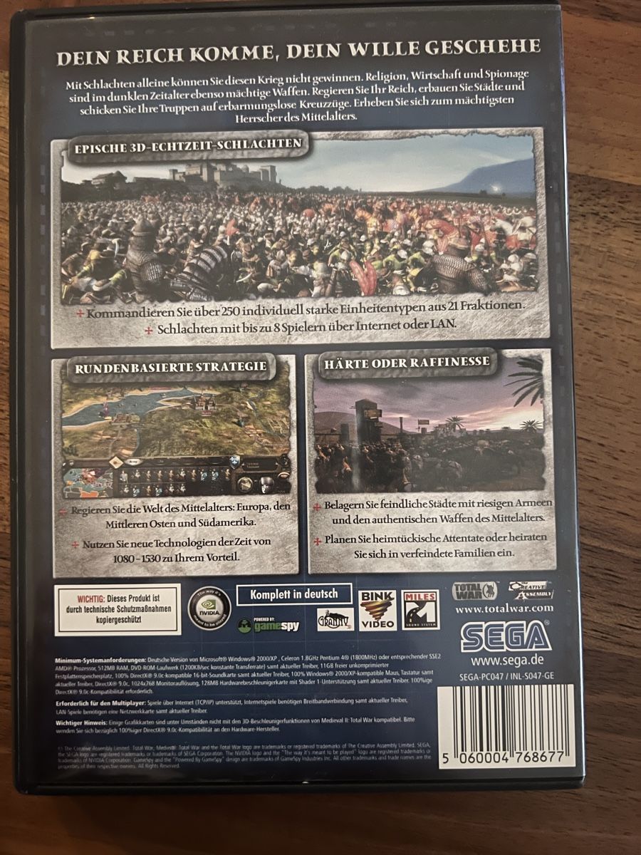 Medieval II Total War PC DVD-ROM -2 Disks (Gebraucht) in Fällanden für ...