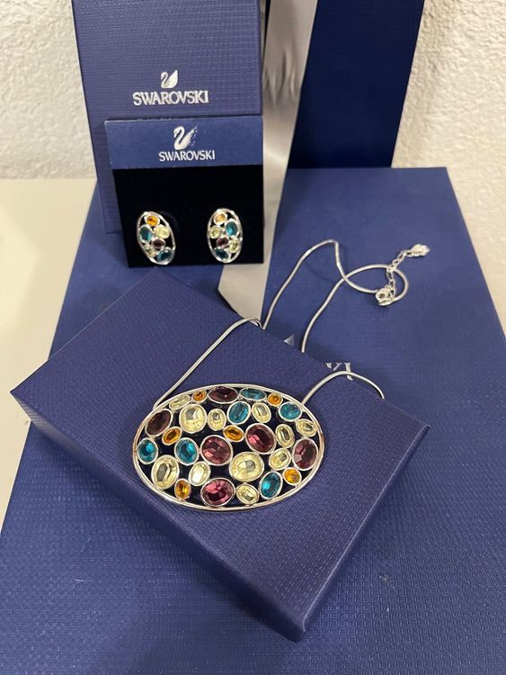 Swarovski Set neu und original Ohrclips & Kette mit box (Neu (gemäss ...