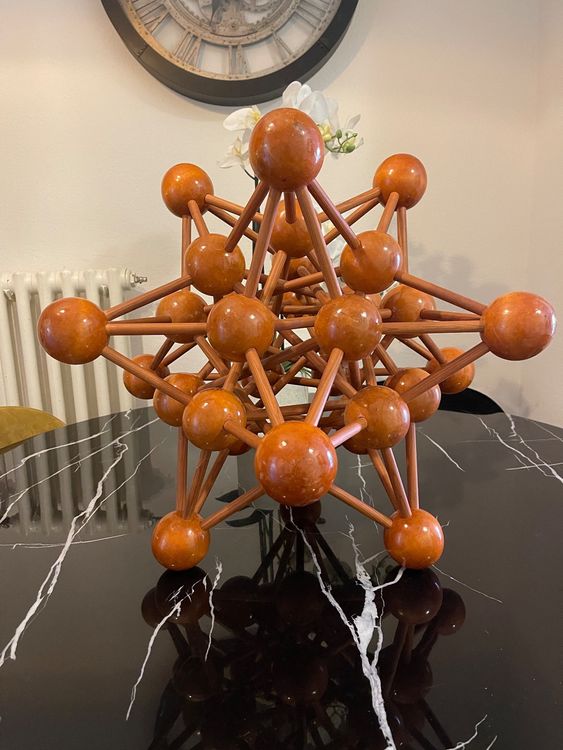 Sculpture vintage en bois structure de molécule/ superb! (Gebraucht) in ...
