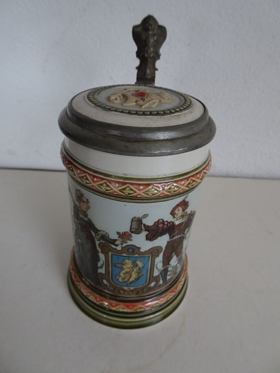 antiker Bierkrug Mettlach mit Bodenmarke vor 1900 (Gebraucht) in Siebnen für CHF 55 – mit ...