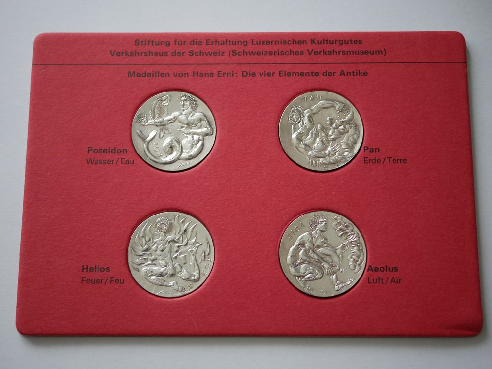 Silbermedaillen "Die vier Elemente" Hans Erni ***TOP*** (Neu und originalverpackt) in ...