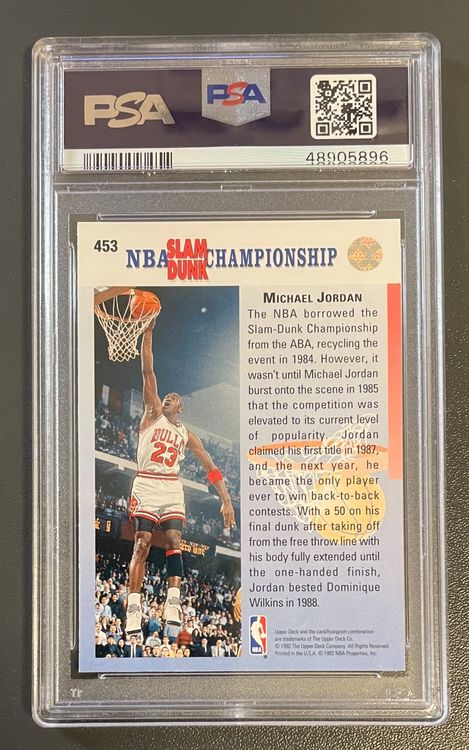 NBA Michael Jordan 1992 Upper Deck Slam Dunk Card PSA 9 | Kaufen auf ...