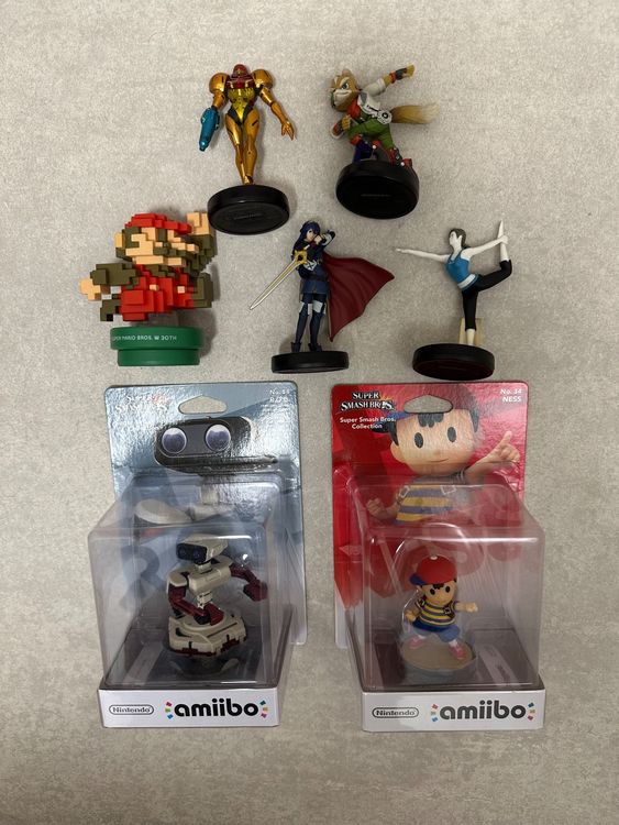 Nintendo Amiibo Sammlung (Mario, Samus, Ness...) (Gebraucht) in Arlesheim für CHF 31 – mit ...