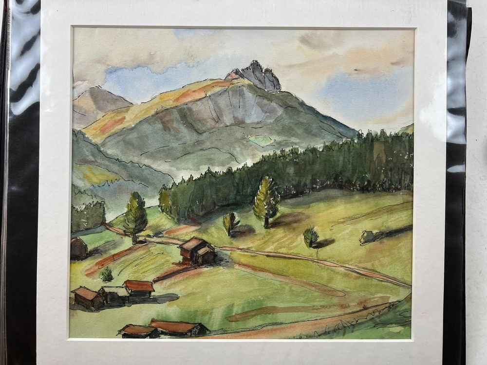 Berglandschaft Aquarell Handsigniert. (Gebraucht) in Neuhausen am Rheinfall für CHF 5 – mit ...