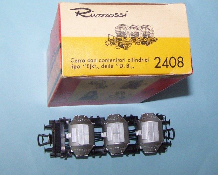 Rivarossi-Trix H0 2408 Tragwagen mit Efkt Behältern DB, 1962 (Neu und ...