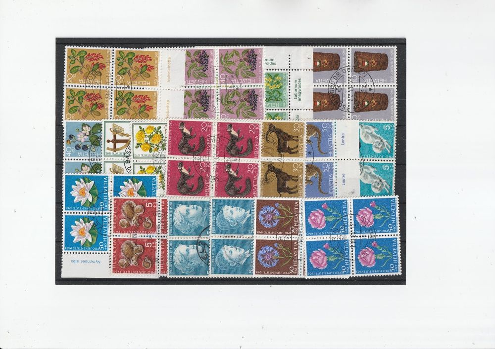 56/LOT P.JUVENTUTE VIERERBLOCKS 1963-1976 EST. (Gebraucht) in Hirschthal für CHF 1 – mit ...