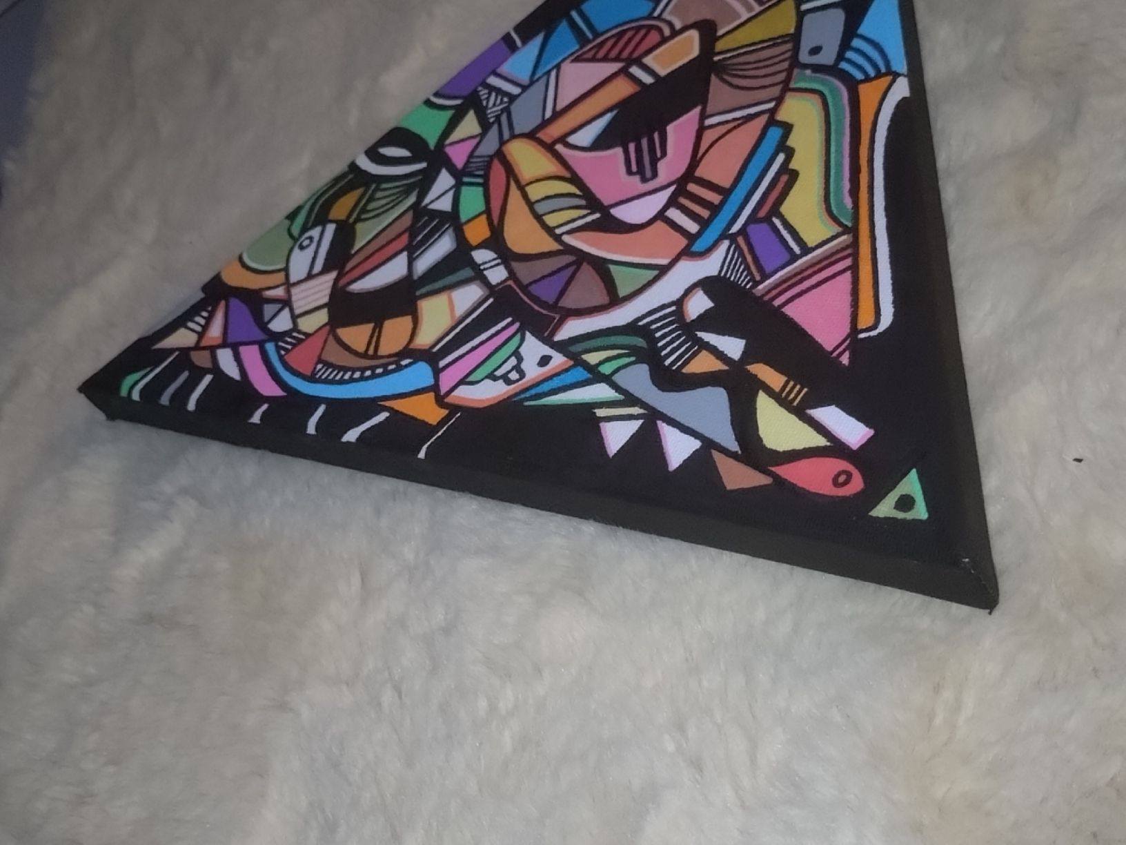 Tableau triangulaire abstrait, artiste TOAST 2016 Doodle (Neuf (Voir ...