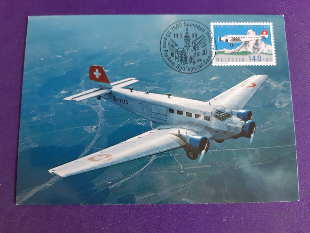 Flugkarte TANTE JU, Samedan-Agno 1988 (Neu (gemäss Beschreibung)) in Wangs für CHF 6 – mit ...