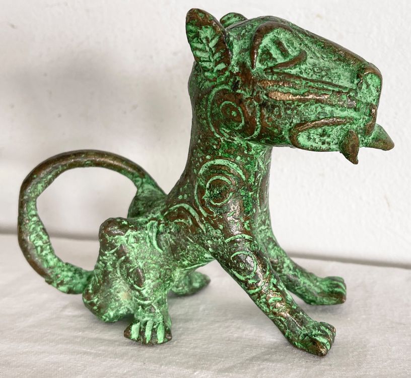 feiner alter Leopard Bronze Benin Höhe 10,5 cm (Gebraucht) in Rüthi (Rheintal) für CHF 85 – mit ...