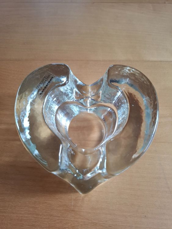 Glas Stövchen in Herzform für Teekanne oder Kaffeekrug (Gebraucht) in ...