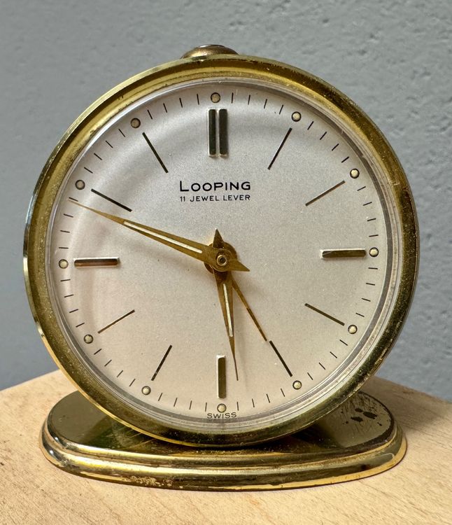 Alter Wecker mechanisch LOOPING Grün + Gold - vintage (Gebraucht) in ...