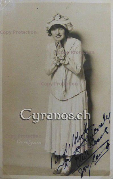 Olive Sloane (1896-1963) Schauspielerin - Autogramm (Gebraucht) in ...