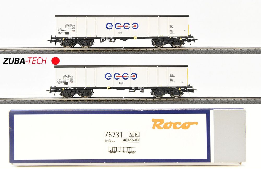 Roco 76731 Hochbordwagen-Set Eaos AXBSK 2-tlg H0 GS mit OVP (Neu ...