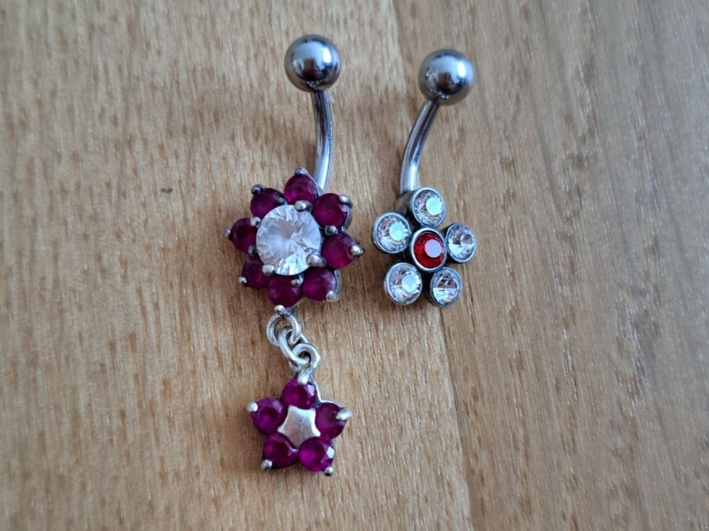 2x Blumen Bauchpiercing 925 Silber (Gebraucht) in Wil SG für CHF 7 ...