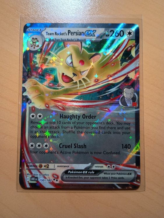 Pokemon TCG Destined Rivals Team Rocket Persian ex 150 🇬🇧 (Neu (gemäss ...