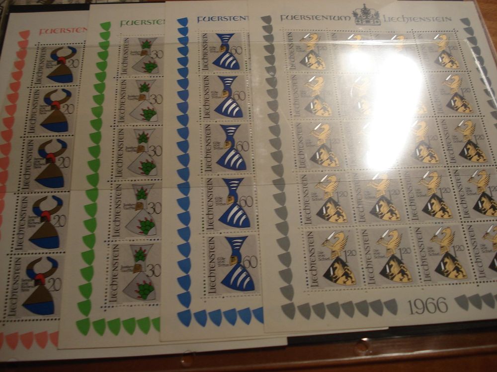 Liechtenstein Bogensatz 1966, Wappen, ET-o und ** (Gebraucht) in Niederwil AG für CHF 1 – mit ...