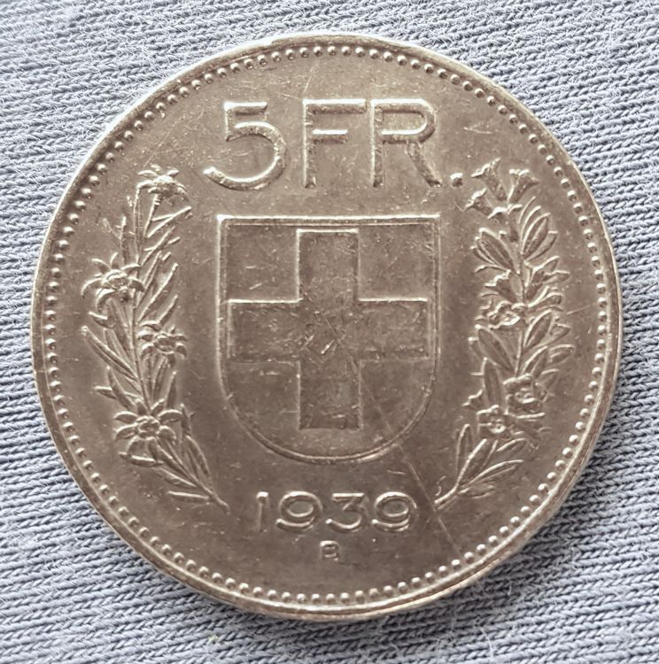 5 Franken Silbermünze Jahrgang 1939 ab nur 1 Franken !! (Gebraucht) in Camignolo für CHF 9 – mit ...