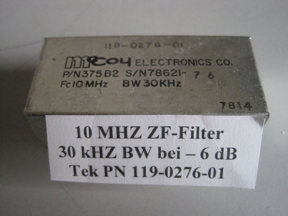 10 MHz BW 30kHz ZF-Filter zu Tek SA`s (Gebraucht) in Dietwil für CHF 3 ...
