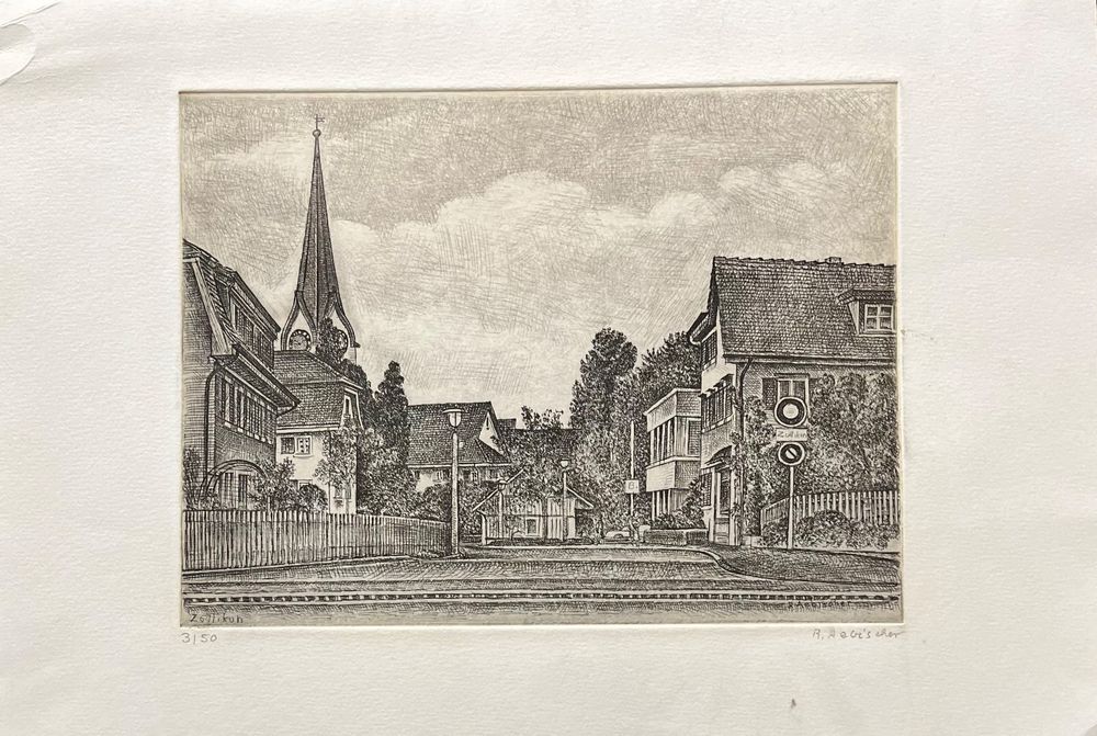 R. Aebischer Radierung Handsigniert (Gebraucht) in Hochdorf für CHF 5 – mit Lieferung auf ...