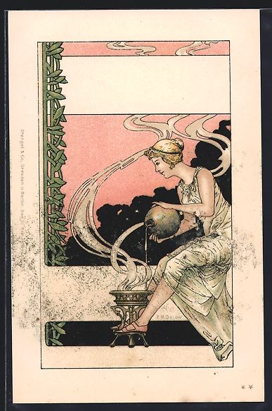 sign. R. M. Orlow: Jugendstil, Dame gies (Gebraucht) in Berlin für CHF ...