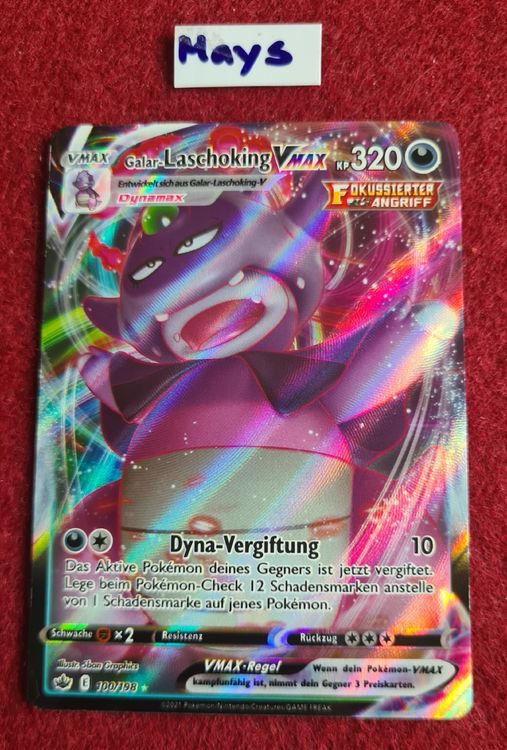 Laschoking Vmax 100/198 Schaurige Herrschaft Pokemon 🇩🇪 (Gebraucht) in ...