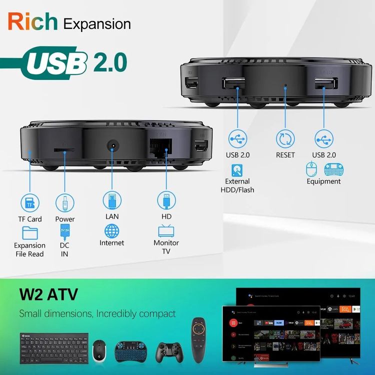 Smart TV Box Android 11 WiFi 4K Google Voice Remote 5G Smart (Neu und ...
