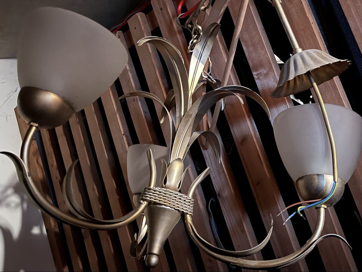 Retro Lampe / Deckenlampe, Metall und Glas, 3-flammig (Neu (gemäss ...