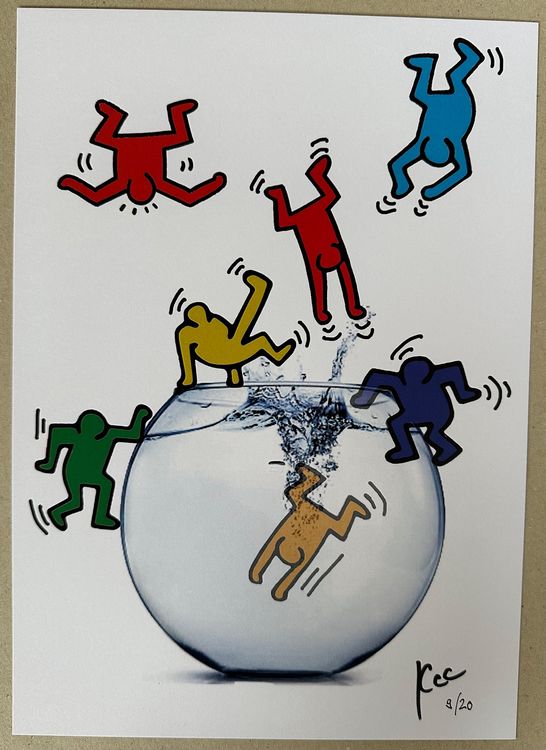 KeC: Keith Haring Boys have a Pool-Party, signiert 9/20 (Neuf (Voir ...