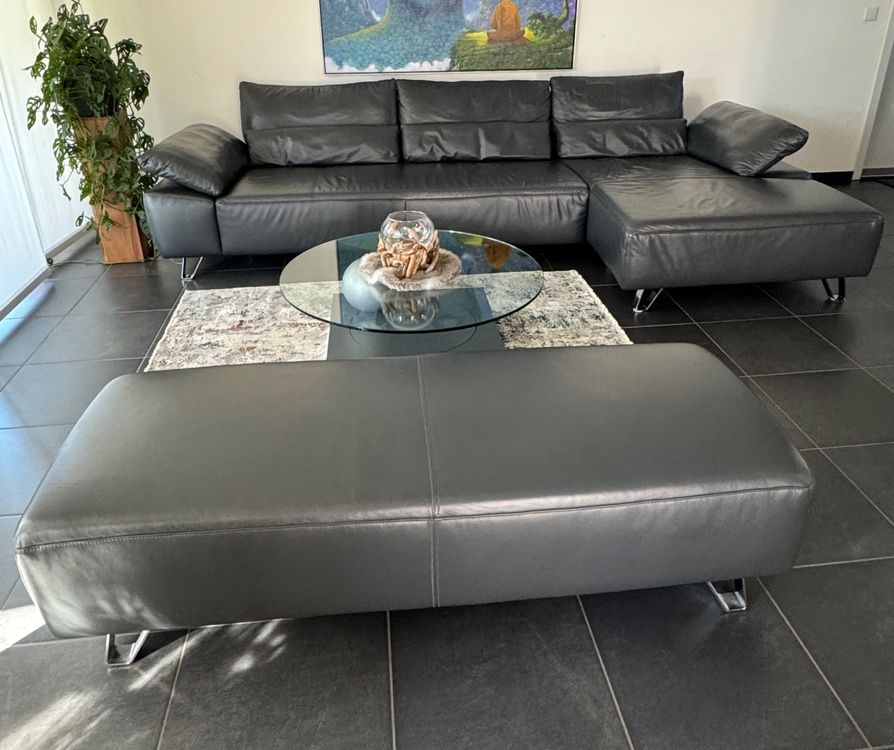 Eckledergarnitur, Graphit, Top Zustand, Modernes Design (Gebraucht) in ...